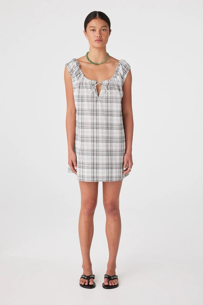 Delilah Dress - Black and Cream Check – Hey Love